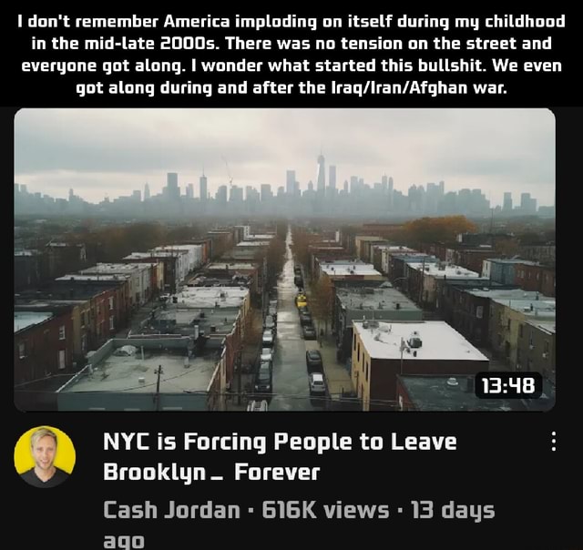 Don't remember America imploding on itself during my childhood in the ...