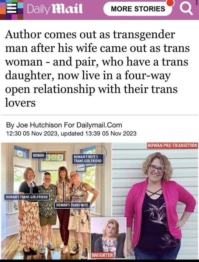 Daily Mail MORE STORIES Q Author comes out as transgender man after his ...