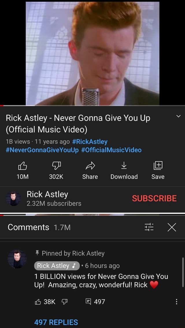 Rick Astley - Never Gonna Give You Up (Official Music Video) views - 11 ...
