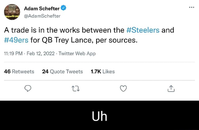 Adam Schefter @ ~@AdamSchefter A trade is in the works between the # ...