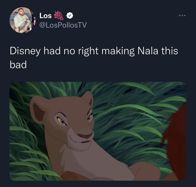 Pe Los @ @LosPollosTV Disney had no right making Nala this bad - iFunny