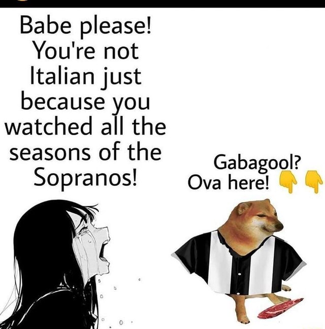 Babe please! You're not Italian just because you watched all the ...