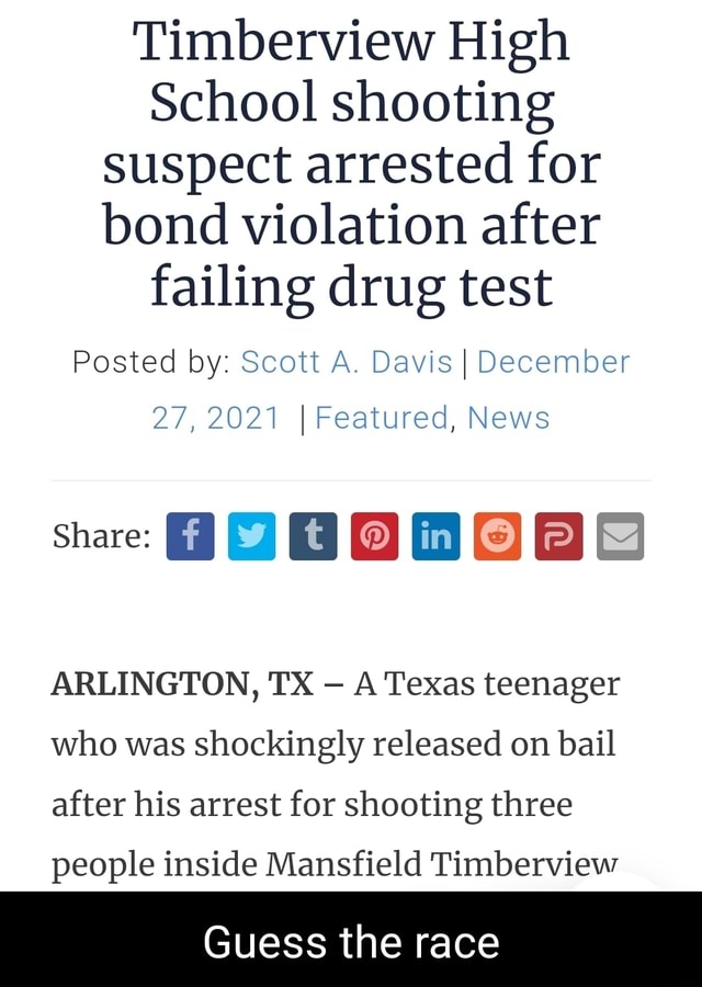 Timberview High School shooting suspect arrested for bond violation ...