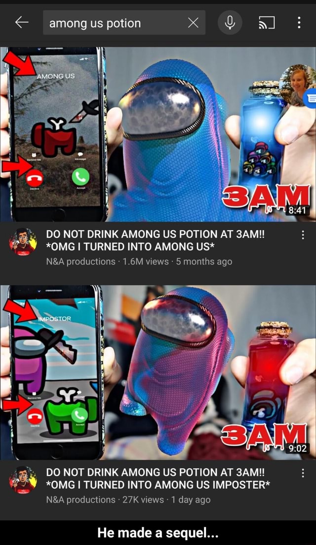 Among us potion xX Al] : DO NOT DRINK AMONG US POTION AT *OMG TURNED INTO AMONG US* productions ...