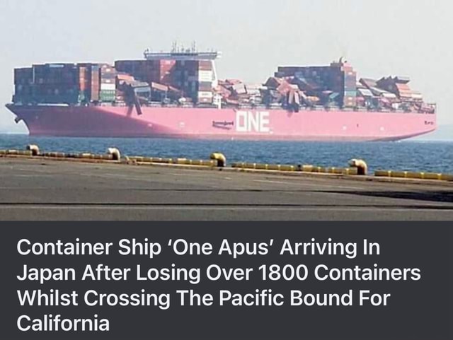 SS Container Ship 'One Apus' Arriving In Japan After Losing Over 1800 ...
