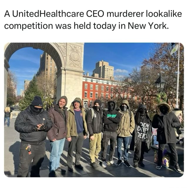 A UnitedHealthcare CEO murderer lookalike today in New York ...