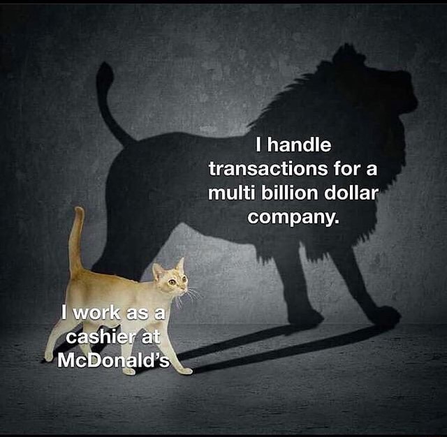 I handle transactions for a multi billion dollar, company. - iFunny