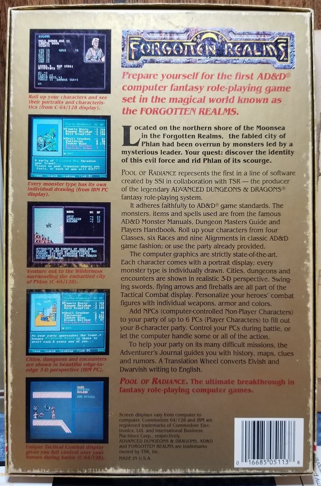 Advance D&D Pool of Radiance: Commodore 64/128 - Koll up your ...