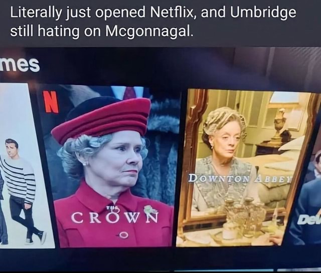 Literally just opened Netflix, and Umbridge still hating on Mcgonnagal ...
