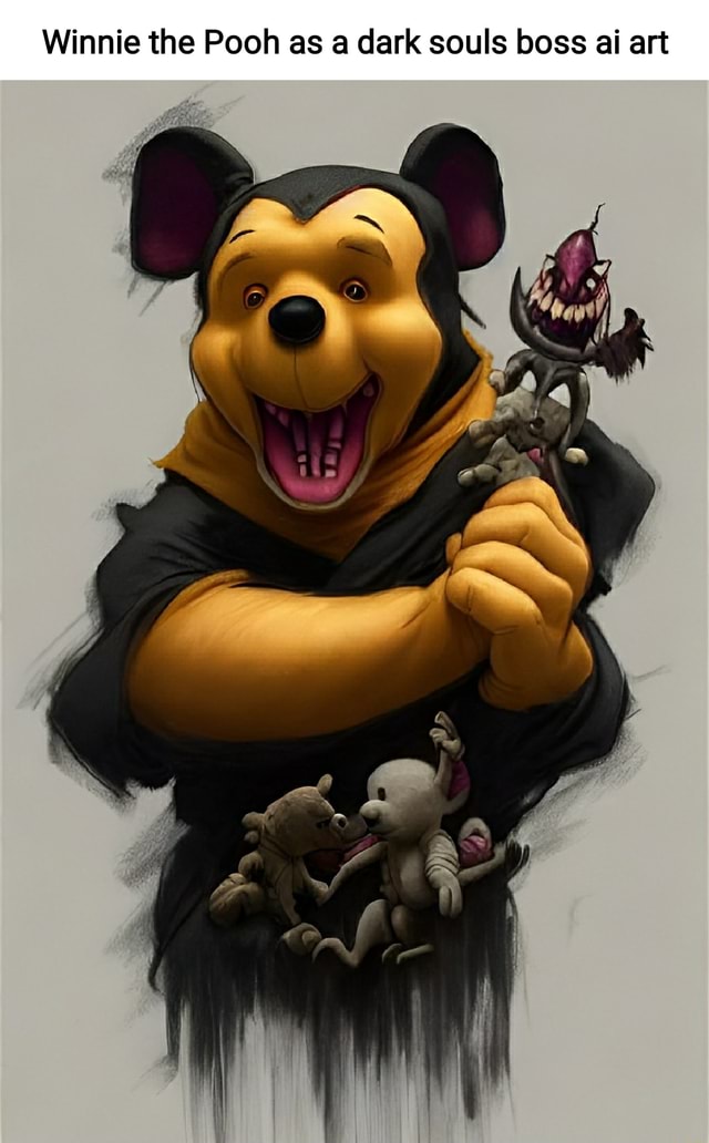 Winnie the Pooh as a dark souls boss ai art RE - iFunny