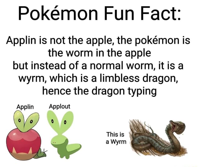 Pokemon Fun Fact: Applin is not the apple, the pokmon is the worm in ...