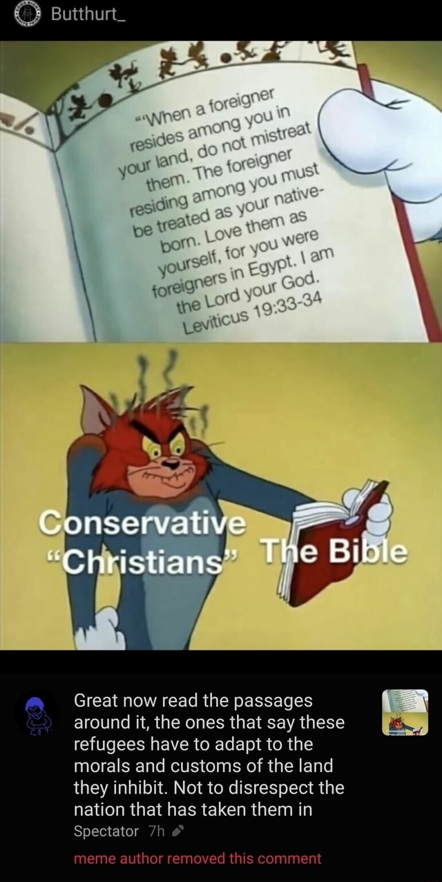 Butthurt_ ES an Conservative The Bible Great now read the passages ...