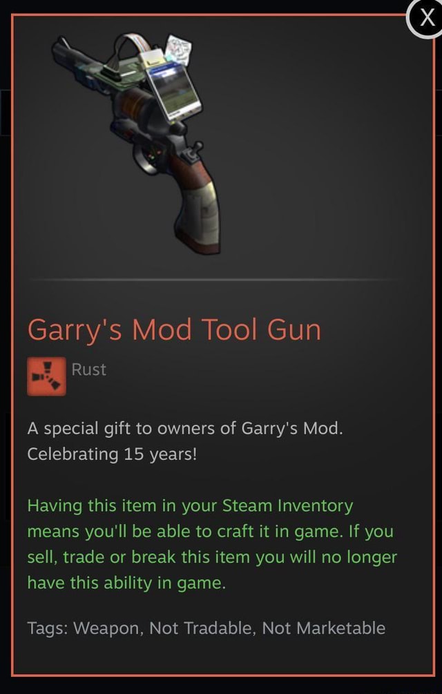 Garry's Mod Tool Gun Rust A special gift to owners of Garry's Mod ...