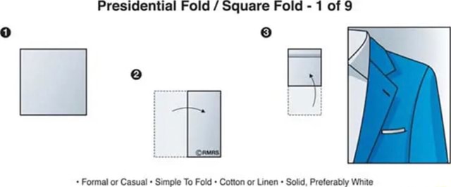 Presidential Fold / Square Fold - 1 of 9 Formal or Casual Simple To ...