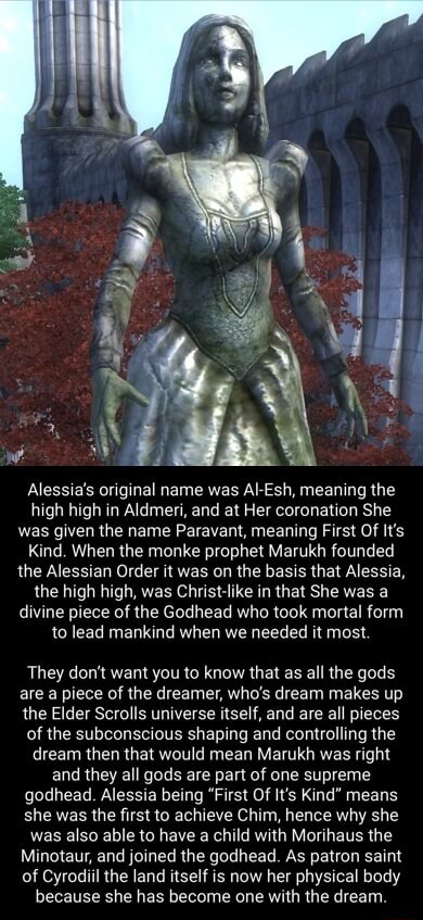 Alessia's original name was Al Eh, meaning the high high in Aldmeri ...