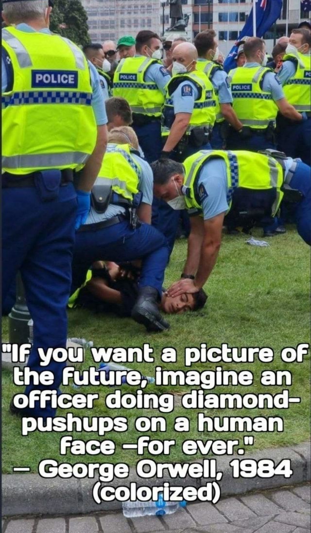 "IF you want a picture of the Future, imagine an officer doing diamond ...