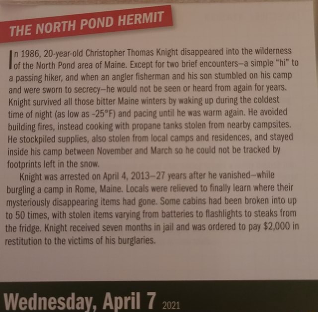 1986, 20-year-old Christopher Thomas Knight disappeared into the ...