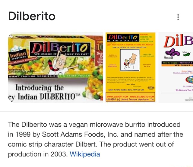 Dilberito = > a es al Introducing the ey Indian DI OILBERT (c) United ...