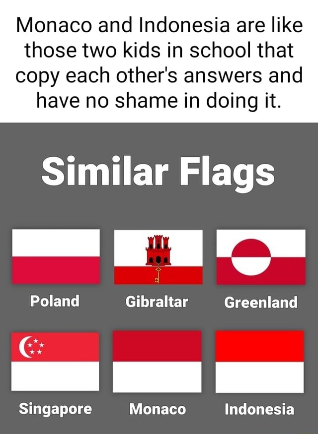 Monaco and Indonesia are like those two kids in school that copy each ...