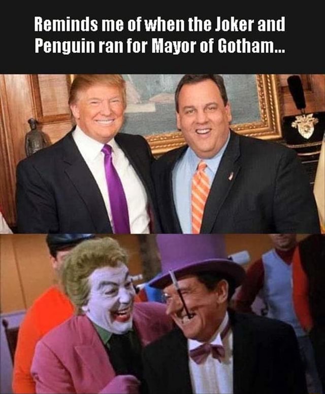 Reminds me of when the Joker and Penguin ran for Mayor of Gotham ...