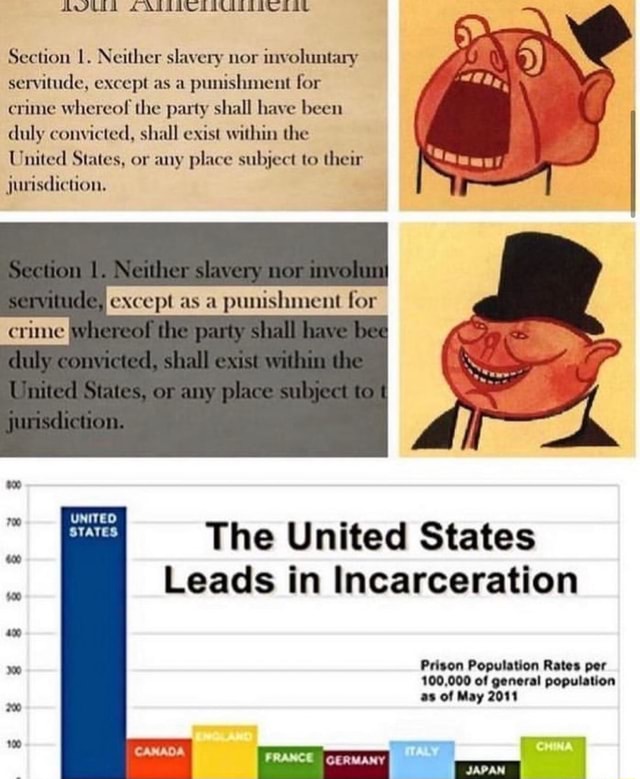 Section 1. Neither slavery nor involuntary servitude, except as a ...