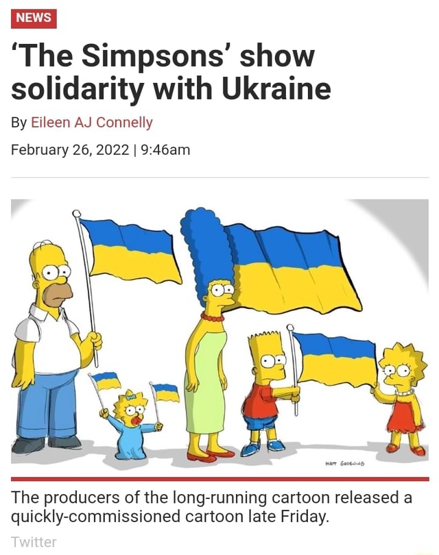 'The Simpsons' show solidarity with Ukraine By Eileen AJ Connelly ...