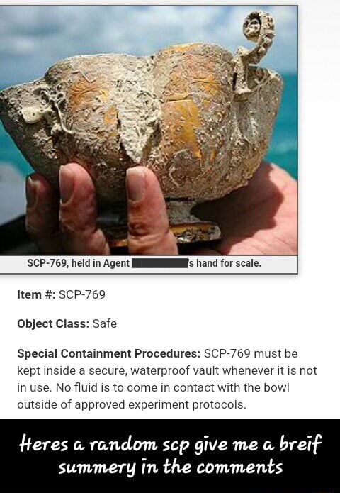 ScP-769, held in Agzm-s hand for scalz. Special Containment Procedures ...