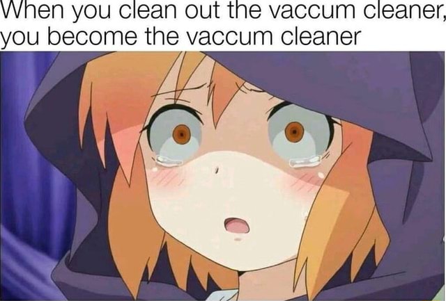 Vvnen you clean out the vaccum cleaner, you become the vaccum cleaner ...