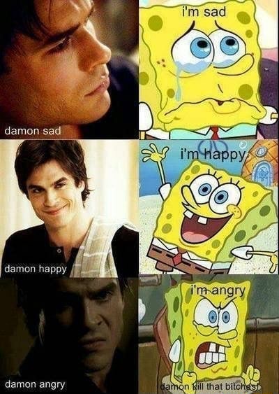 Damon sad damon happy damon angry - iFunny