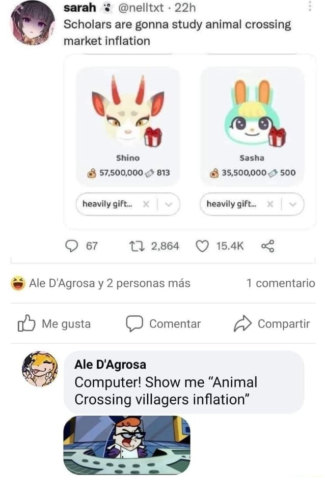 Sarah @nelltxt - Scholars are gonna study animal crossing market ...