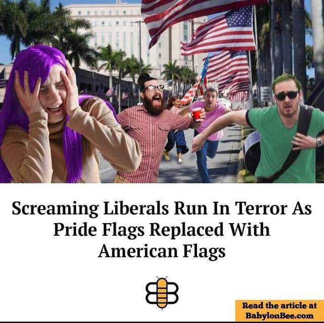 Screaming Liberals Run In Terror As Pride Flags Replaced With American ...