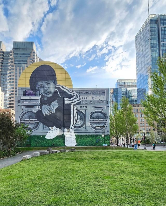 Roxbury-native Rob “ProBlak” Gibbs was commissioned to paint a 70 x 76 ...