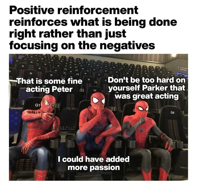 Positive reinforcement reinforces what is being done right rather than ...