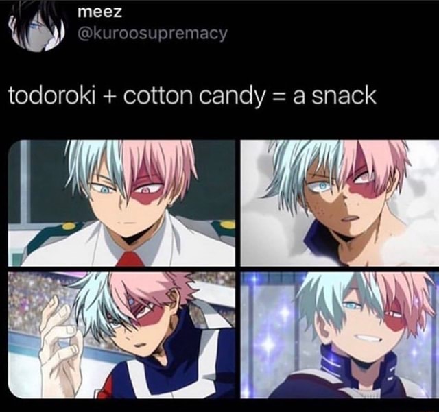 Todoroki + cotton candy = a snack - iFunny