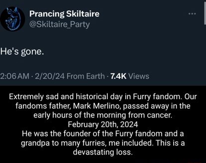 Prancing Skiltaire @Skiltaire Party He's gone. AM From Earth - 7.4K ...