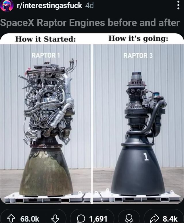 SpaceX Raptor Engines before and after RAPTOR RAPTOR 68.0k 691 How it's ...