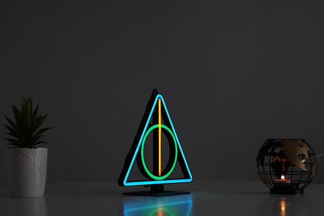 Made a Neon led Harry Potter Deathly Hallows symbol - iFunny