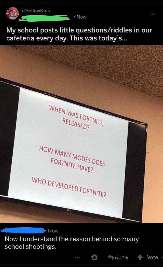 My school posts little questions/riddles in our cafeteria every day ...