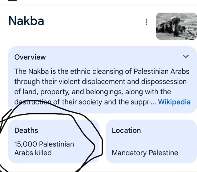 Nakba Overview The Nakba is the ethnic cleansing of Palestinian Arabs ...