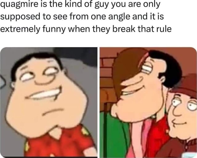 Quagmire is the kind of guy you are only supposed to see from one angle ...
