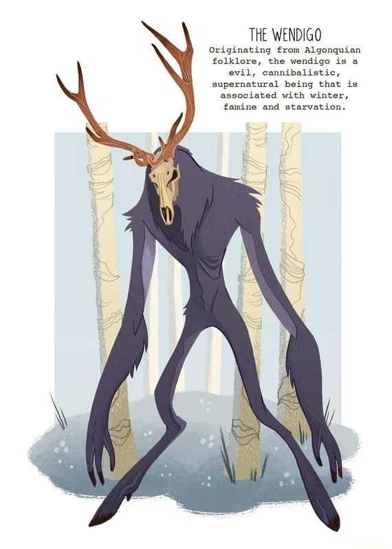 THE WENDIGO Originating from Algonquian folklore, the wendigo evil ...