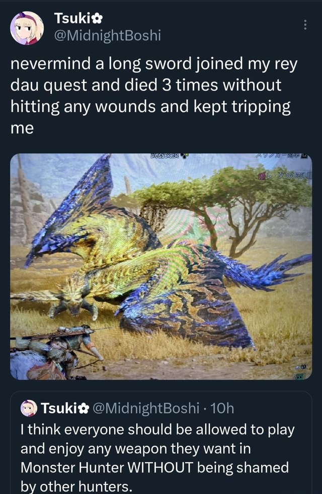 Tsuki nevermind along sword joined my rey dau quest and died 3 times without hitting any wounds ...