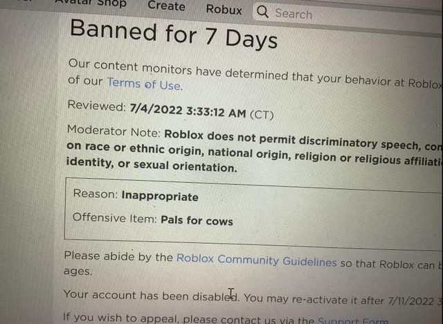 Banned for 7 Days Our content Monitors have determined that your bel at ...