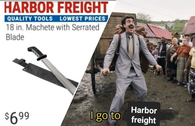 HARBOR FREIGHT QUALITY TOOLS LOWEST PRICES 18 in. Machete with Serrated ...