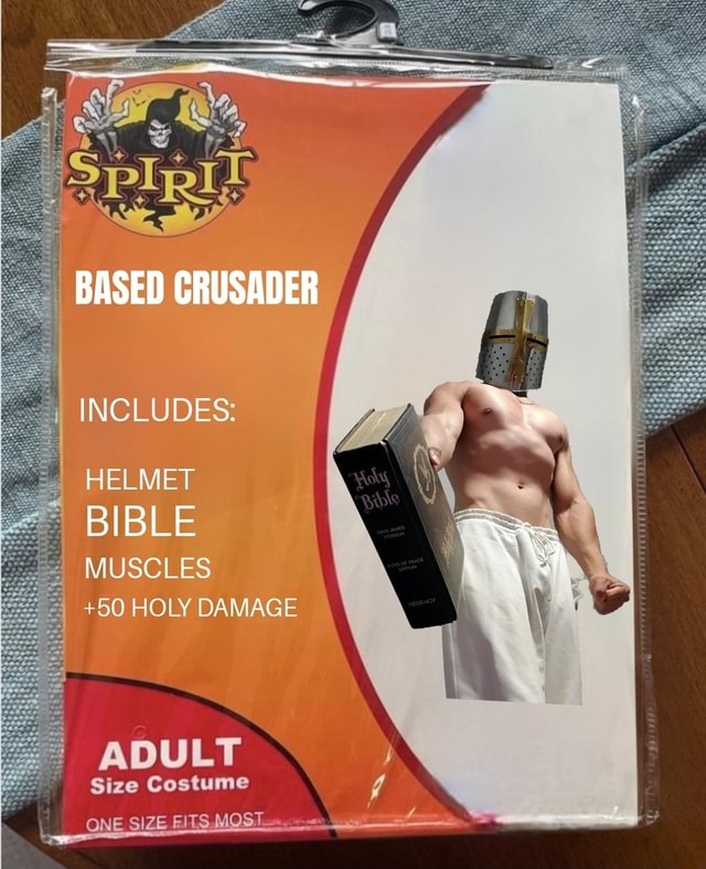 BASED CRUSADER INCLUDES: HELMET BIBLE MUSCLES +50 HOLY DAMAGE Size ...
