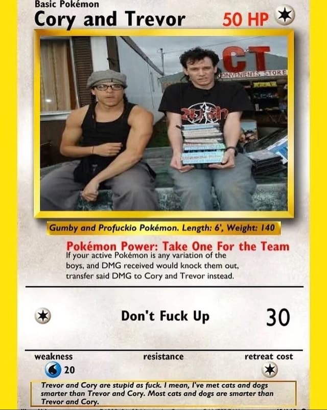 Basic Pokemon Cory and Trevor 50 HP Gumby and Profuckio Pokemon. Length ...