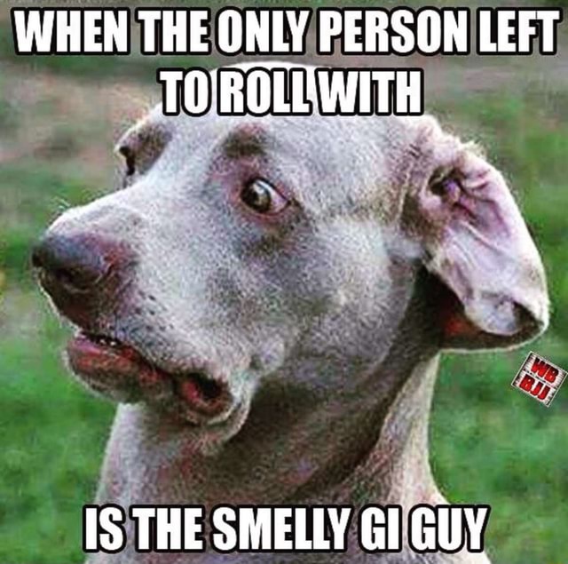 WHEN THE ONLY PERSON LEFT TO'ROLEWITH IS THE SMELLY GI GUY - iFunny