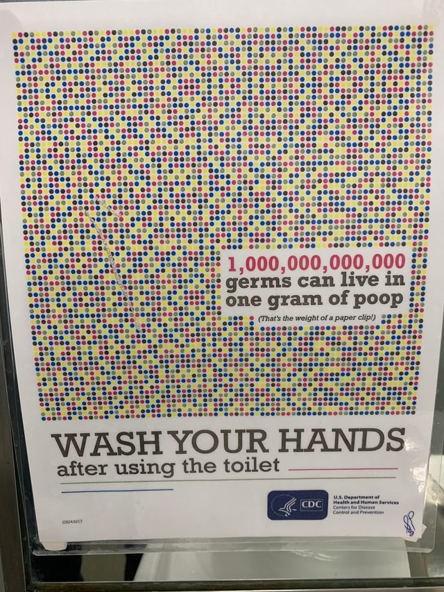 Germs can live in one gram of poop (That's the weight of a paper clip ...
