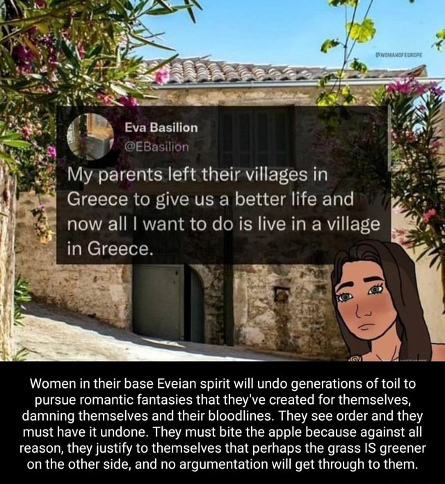 Eva Basilion @EBasilion My parents left their villages in Greece to ...