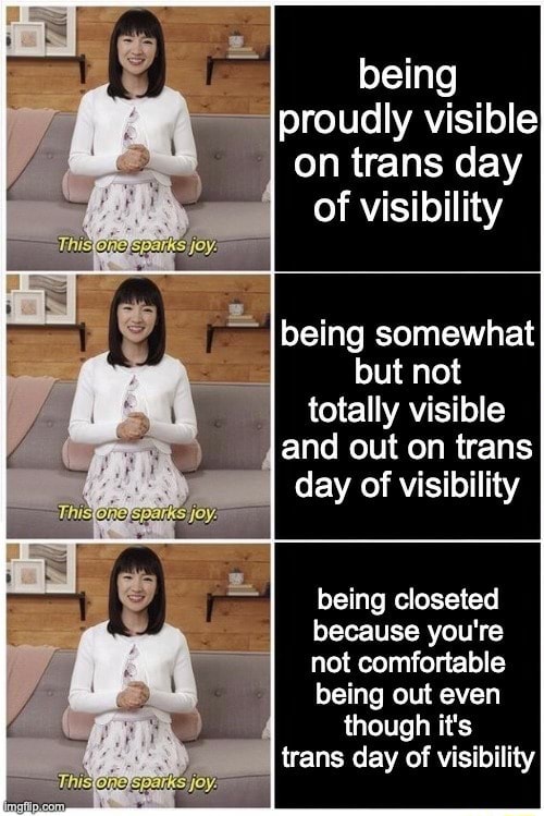 On trans day of visibility but not totally visible and out on trans day ...